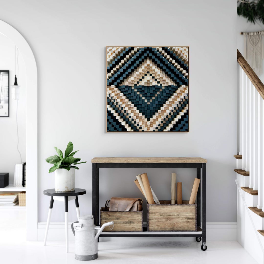 Pine Wood Geometric Acoustic Panel Wall Art - Etsy