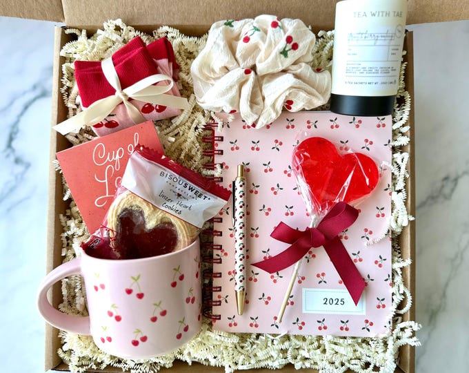 Cherry Theme Gift for Her, 2025 Cherry Planner, Cherries Motif Teacher ...