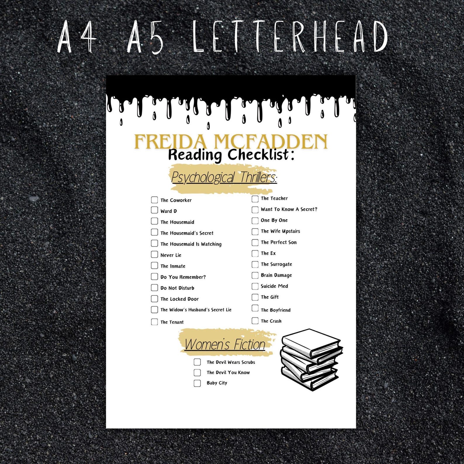 Freida Mcfadden Thriller Book Checklist Pdf, Printable Reader Tracker ...