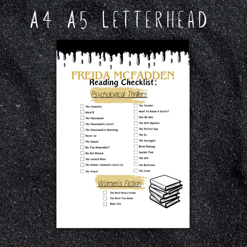 Freida Mcfadden Thriller Book Checklist Pdf, Printable Reader Tracker, Freida Books Printable ...