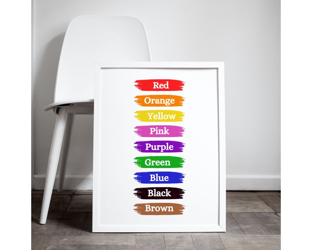 Vibrant Colors Learning Poster for Preschool Aged Children, Educational ...
