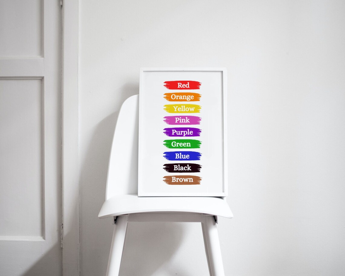 Vibrant Colors Learning Poster for Preschool Aged Children, Educational ...