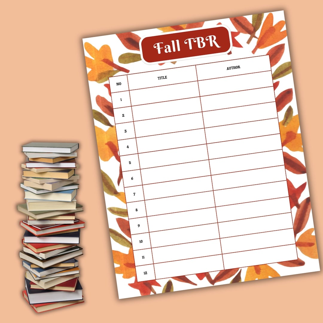 Rustic Fall Leaves Printable TBR Reading List, Autumn Reads TBR ...