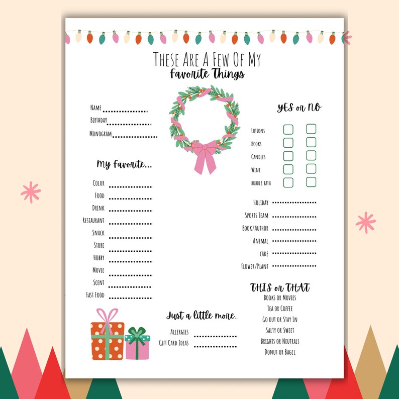 Get to Know the Teacher Survey, ‘my Favorite Things’ Questionnaire for ...