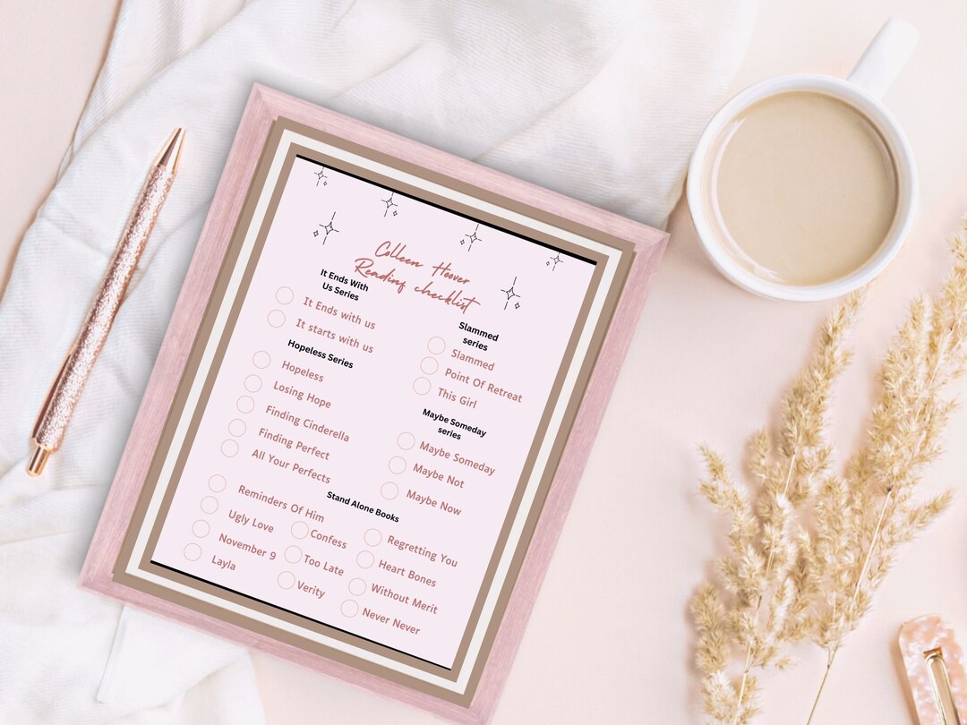 Colleen Hoover Reading Log Pink Aesthetic Printable, Coho Printable for ...