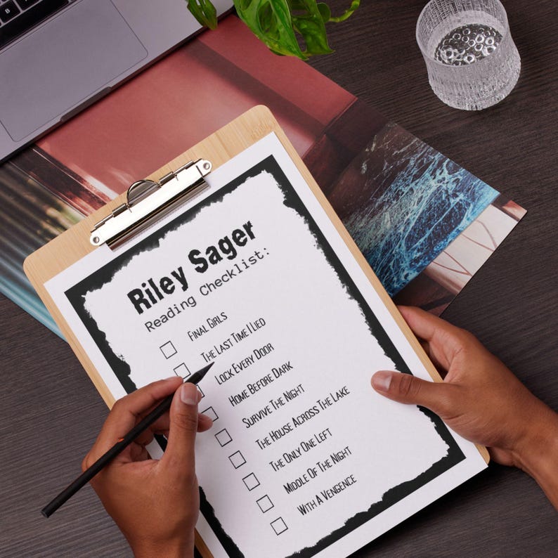 Riley Sager Reading Checklist, Thriller Author Reading Tracker, Riley ...