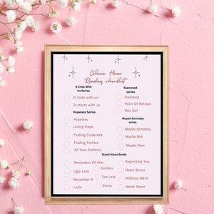 Colleen Hoover Reading Log Pink Aesthetic Printable, Coho Printable for ...