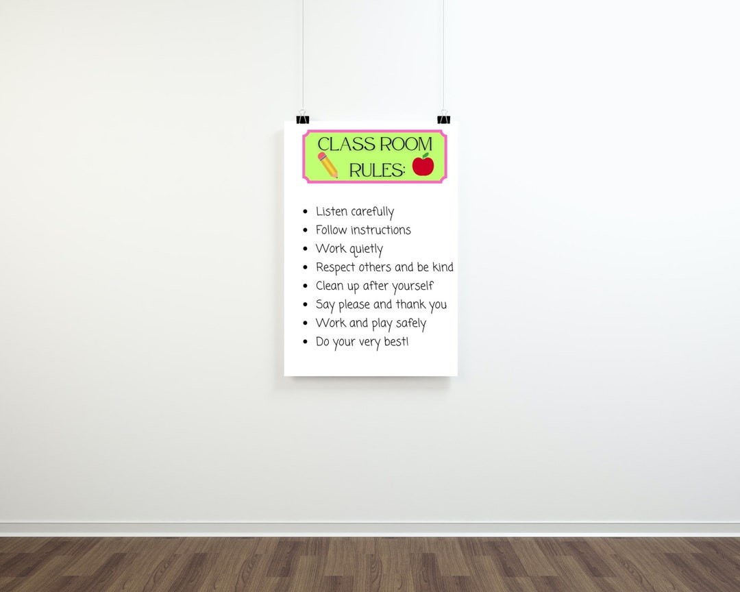 Classroom Rules Poster - Etsy