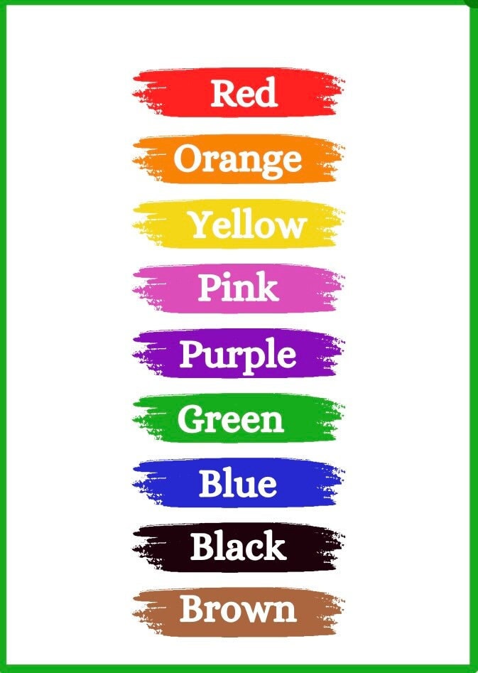 Colors Poster Wall Art, Classroom Educational Wall Print, Basic Colors ...