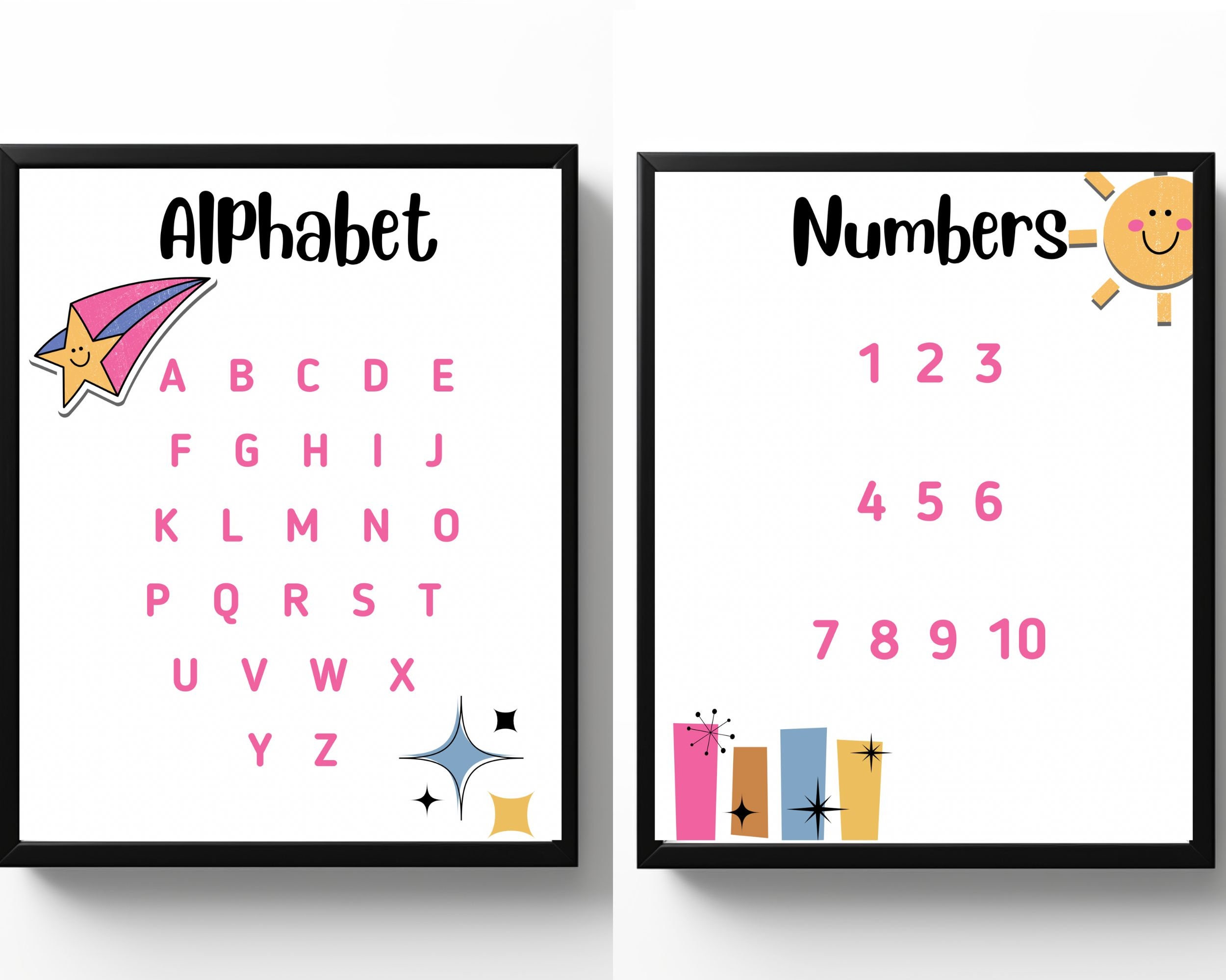 Set of 4 Educational Retro Classroom Posters, Homeschool Prints for ...