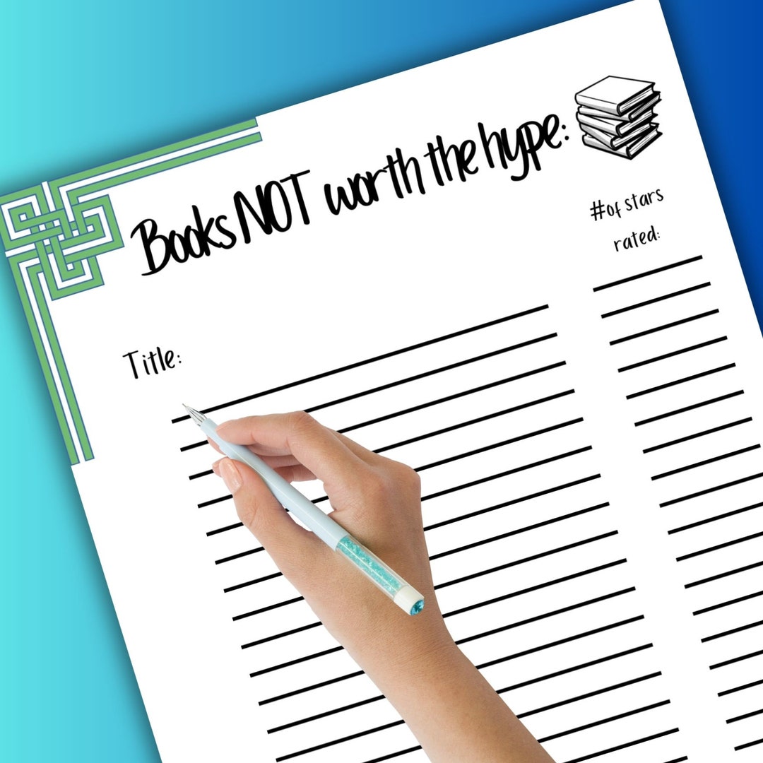 Books Not Worth the Hype Printable, List of Overrated Books, Minimalist ...