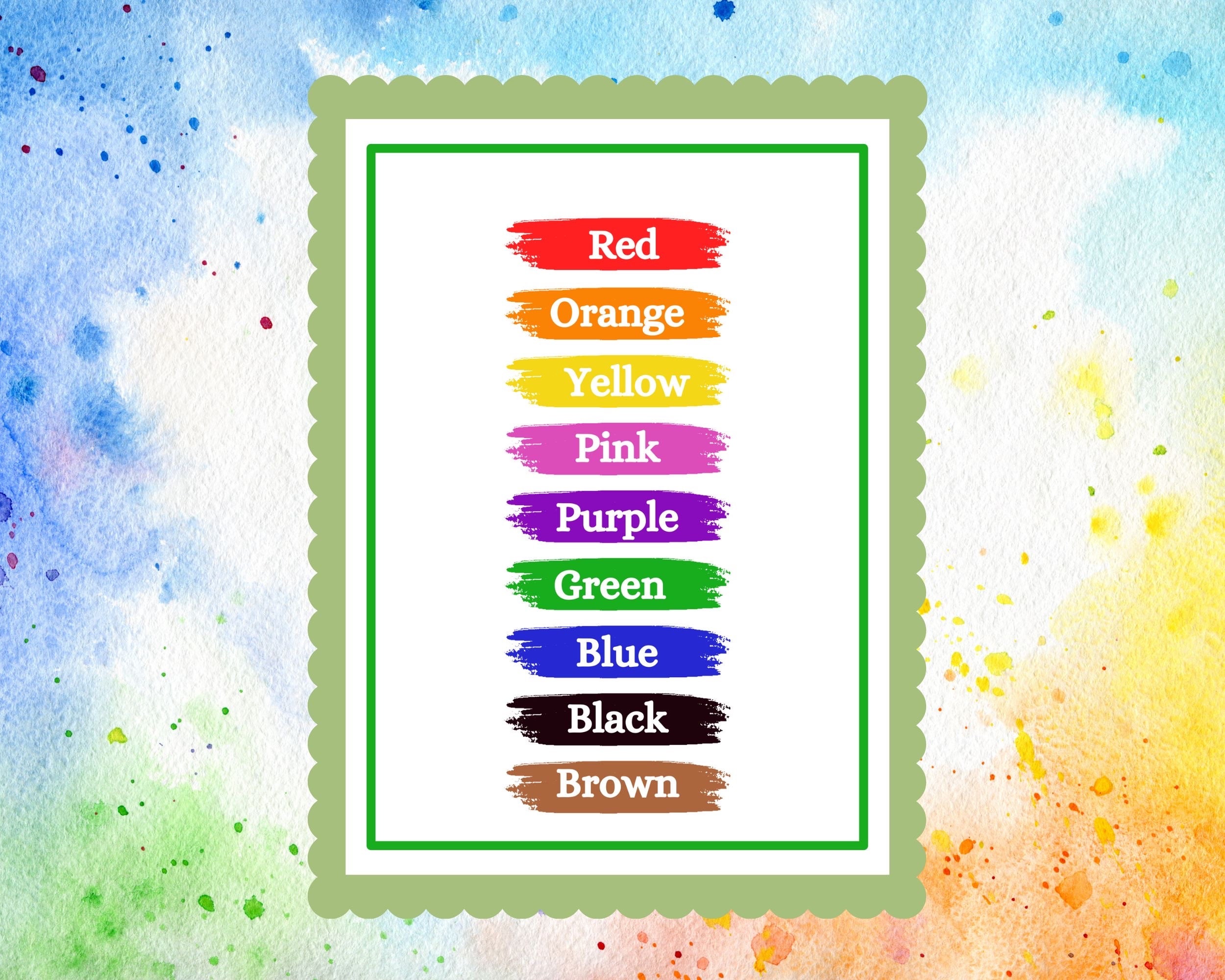 Colors Poster Wall Art, Classroom Educational Wall Print, Basic Colors ...