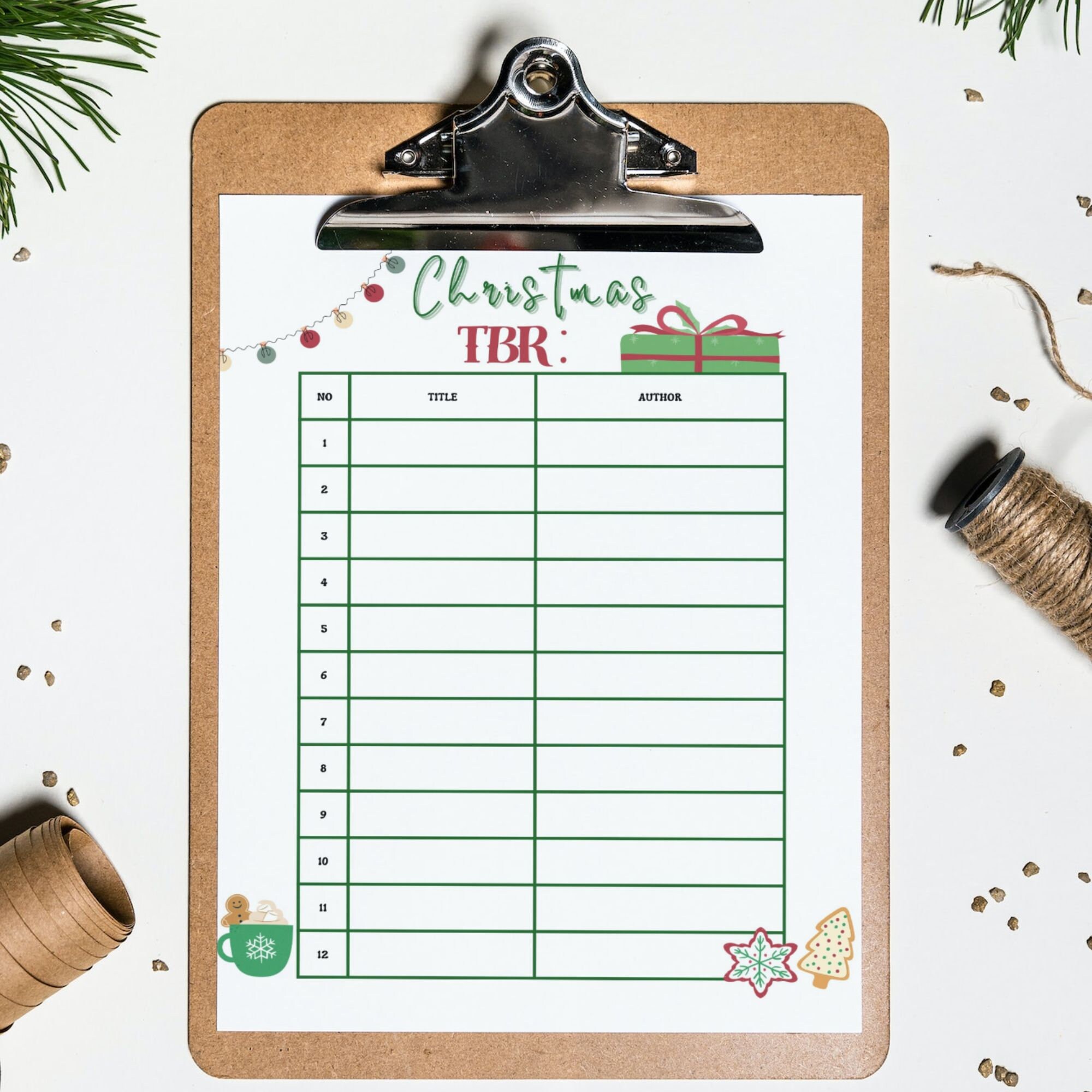 Christmas TBR Printable Reading List, Bookish Holiday Reading, Joyful ...