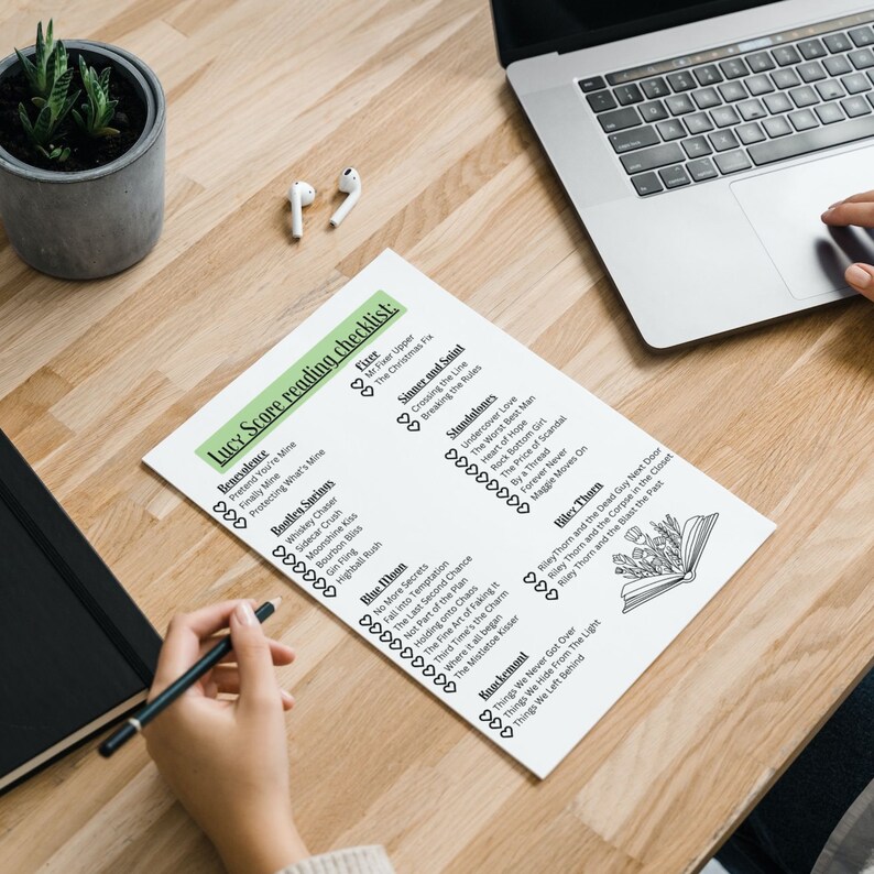 Lucy Score Cozy Reading Checklist Printable, Lucy Score Romance Novels ...