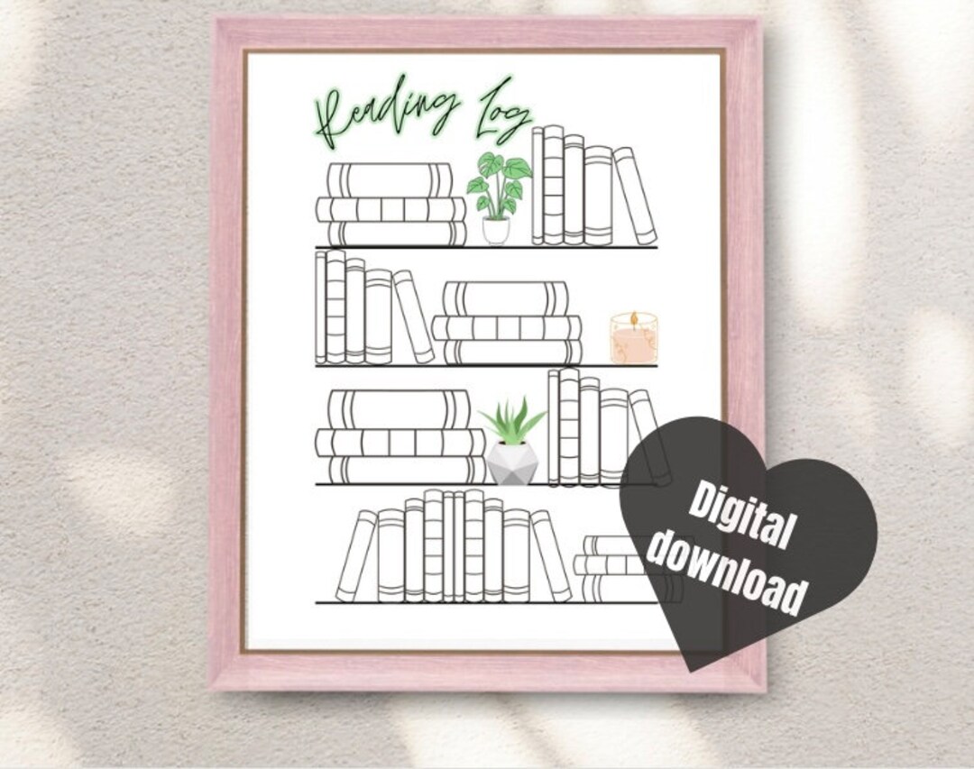 Book Shelf Reading Log, Reading Tracker Printable Log, Reading Planner ...