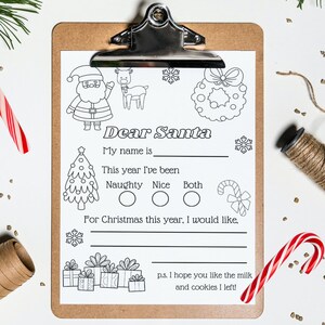 Letter to Santa Coloring Sheet Printable, Dear Santa Letter Coloring ...