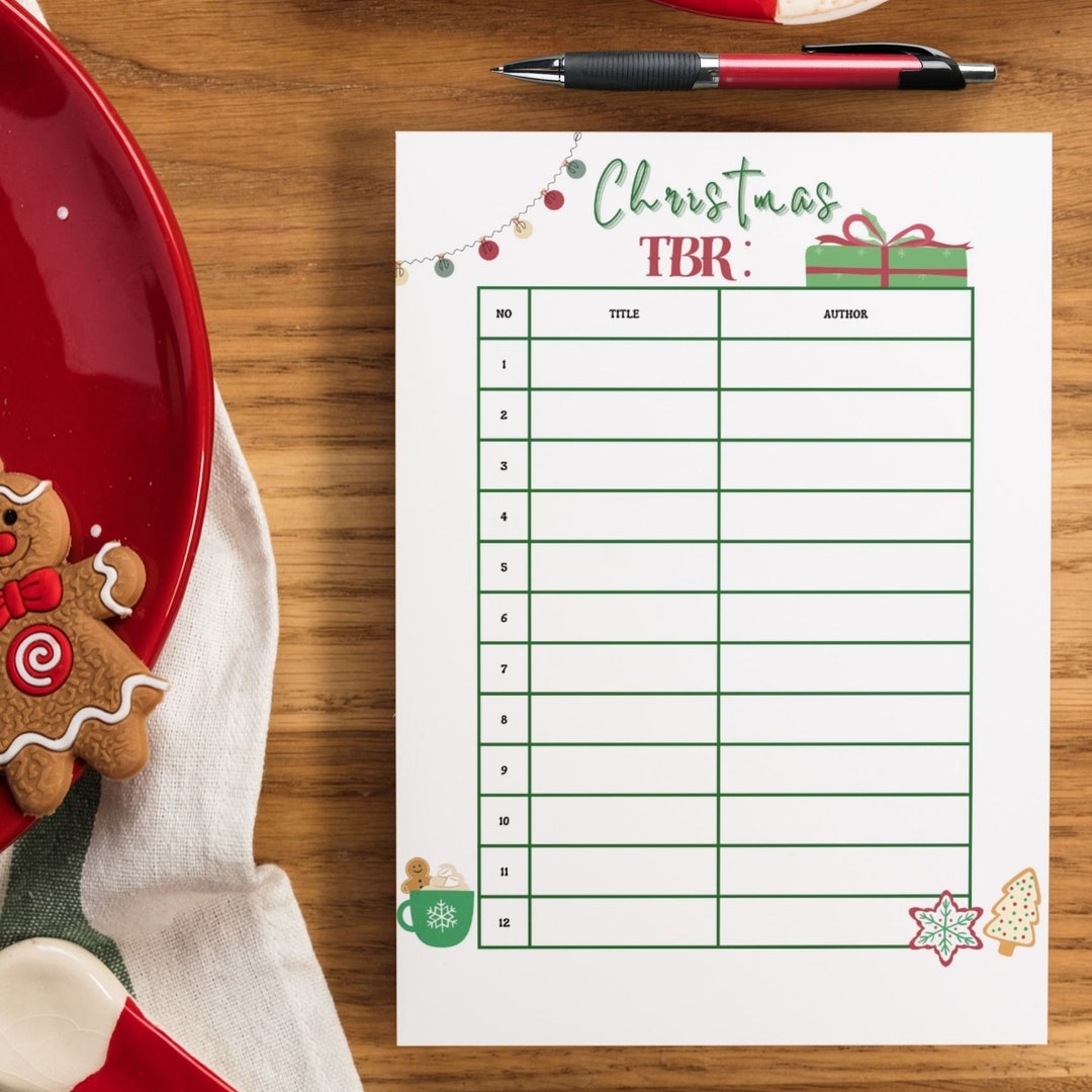 Christmas TBR Printable Reading List, Bookish Holiday Reading, Joyful ...