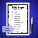 Riley Sager Reading Checklist, Thriller Author Reading Tracker, Riley ...