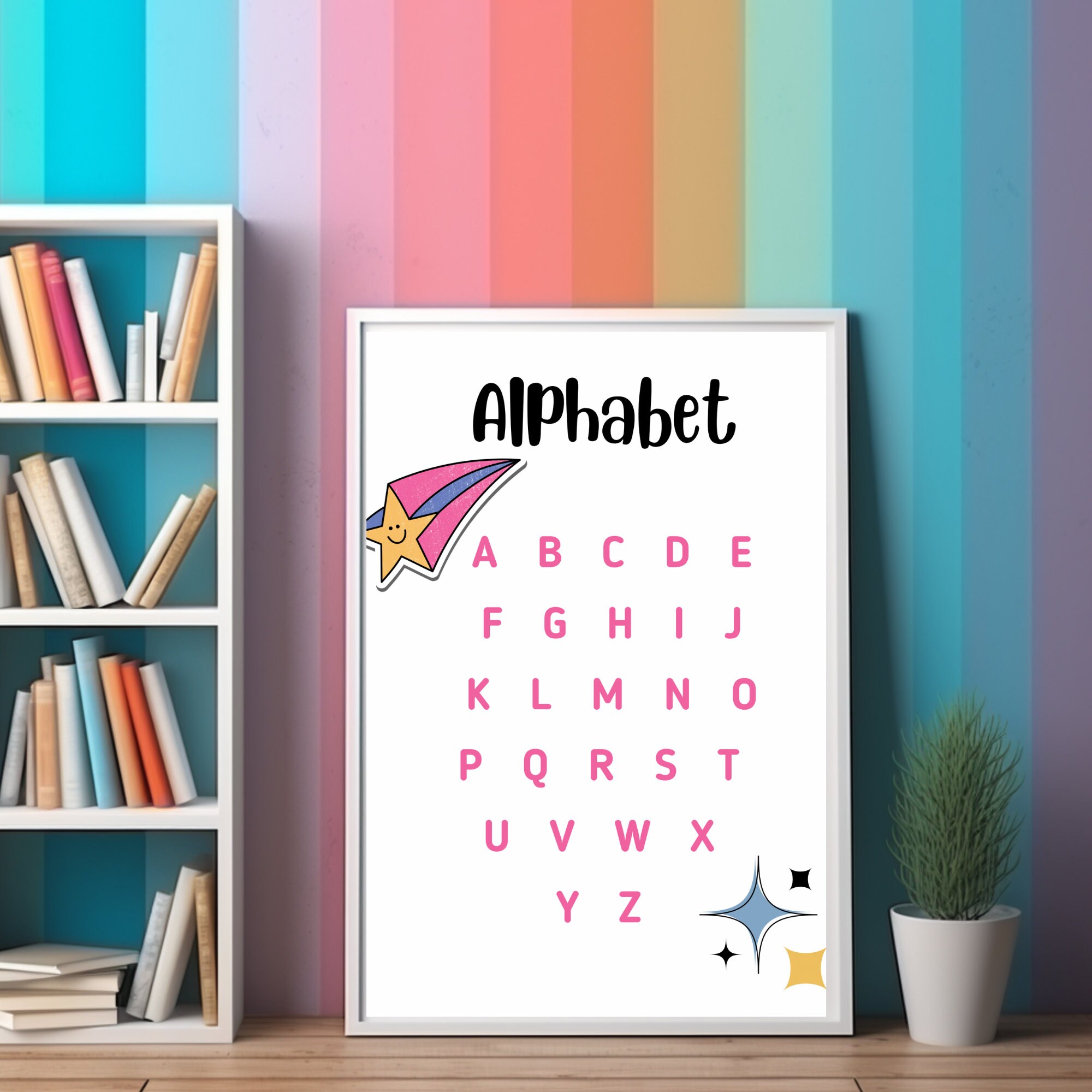 Set of 4 Educational Retro Classroom Posters, Homeschool Prints for ...