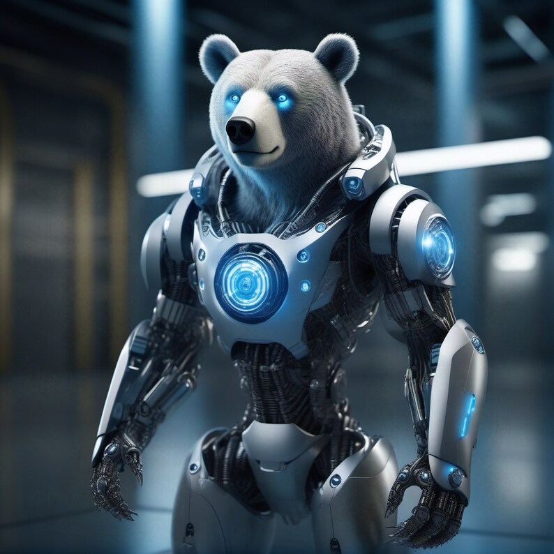 Bear Cyborg Pack - 40 Ai-generated Art Images - Download Link in PDF ...