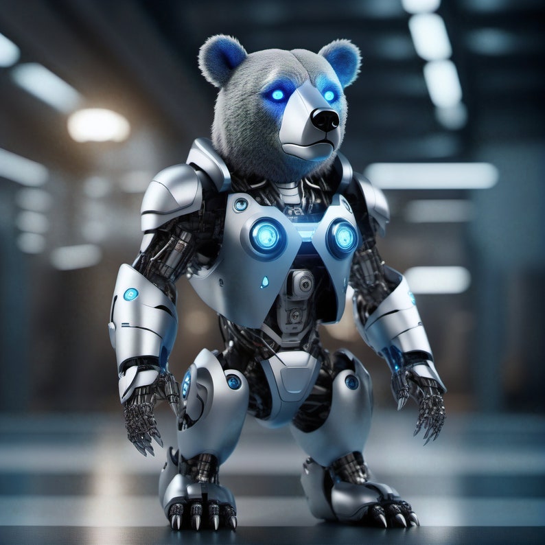 Bear Cyborg Pack - 40 Ai-generated Art Images - Download Link in PDF ...