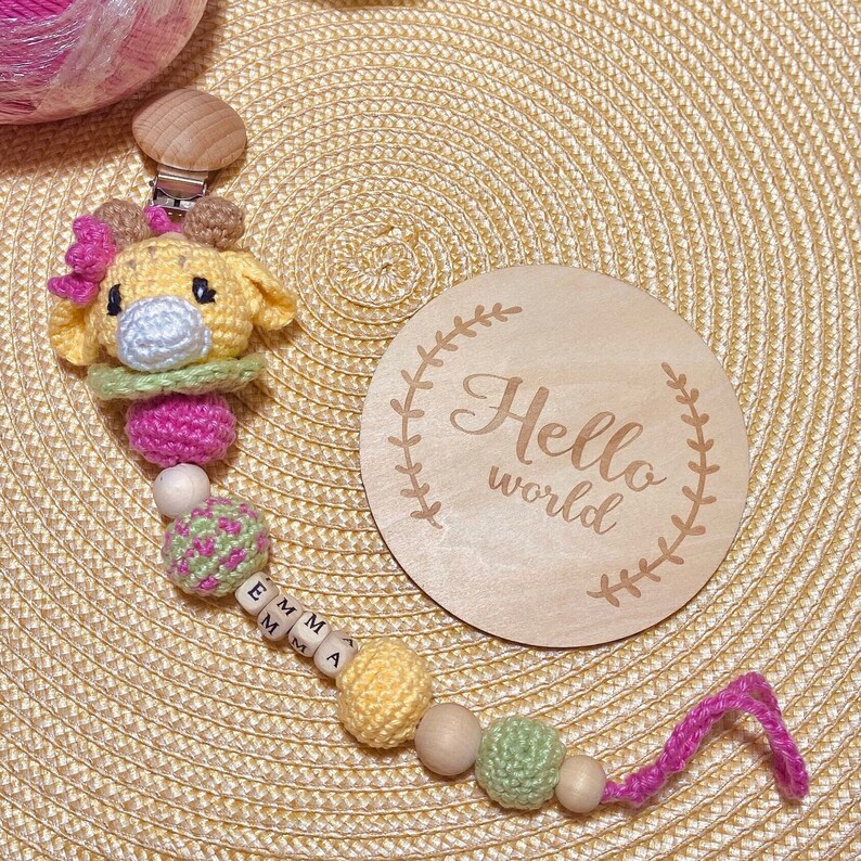 Crochet Dummy Animal Clip, Bobo Holder, Pacifier Holder, Crochet ...