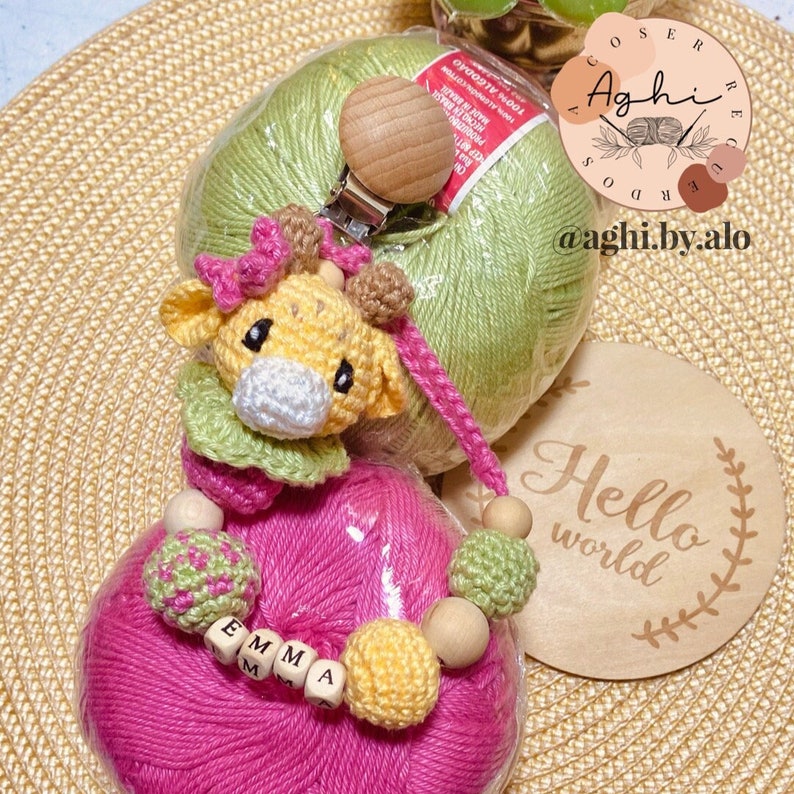 Crochet Dummy Animal Clip, Bobo Holder, Pacifier Holder, Crochet ...