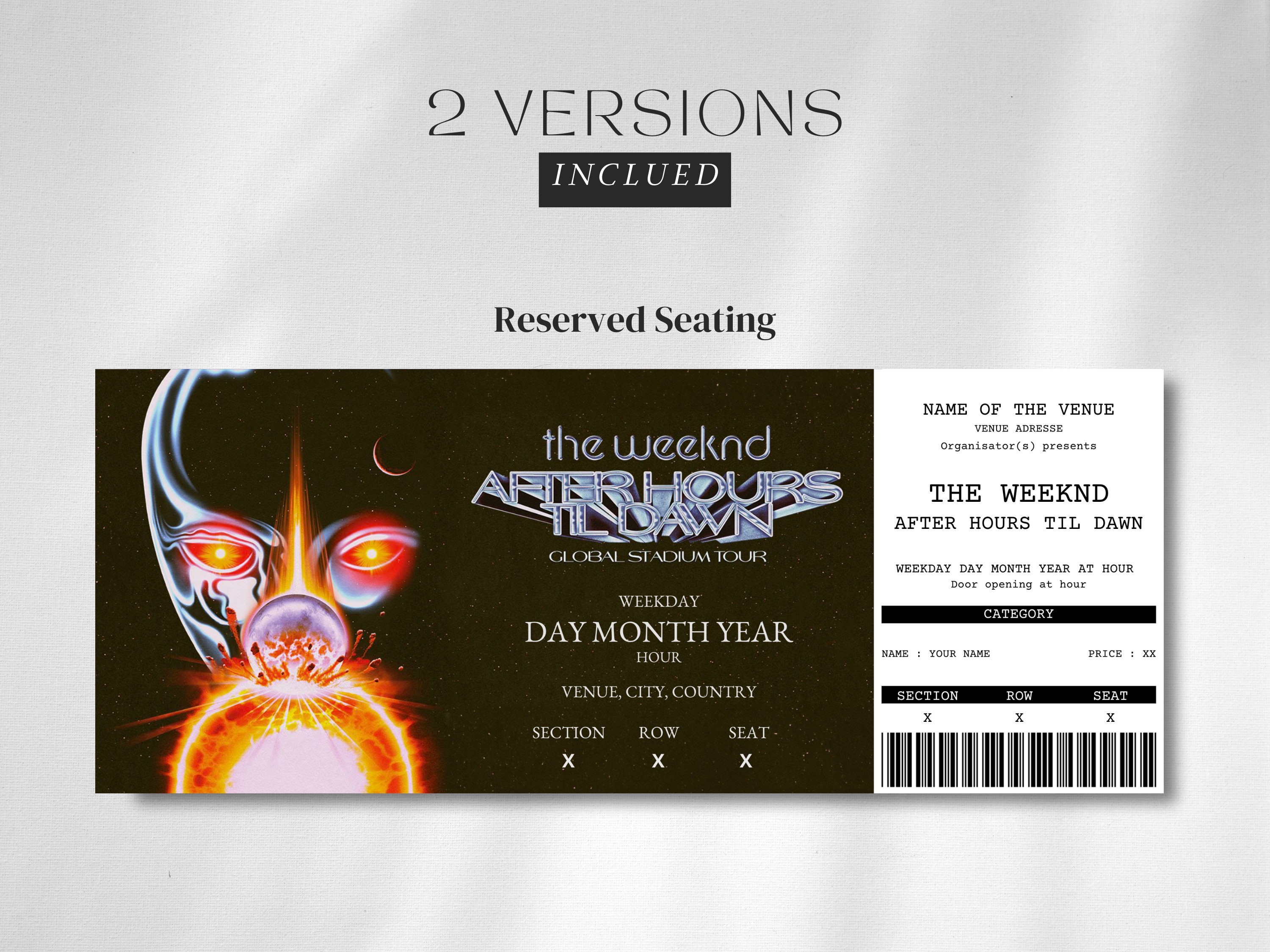 The Weeknd Editable Concert Ticket Template Canva Classic - Etsy