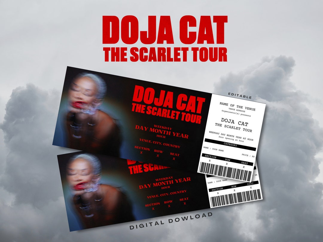 Doja Cat Editable Concert Ticket Template Canva Printable - Etsy Doja Cat Editable Concert Ticket Template Canva Printable - Etsy