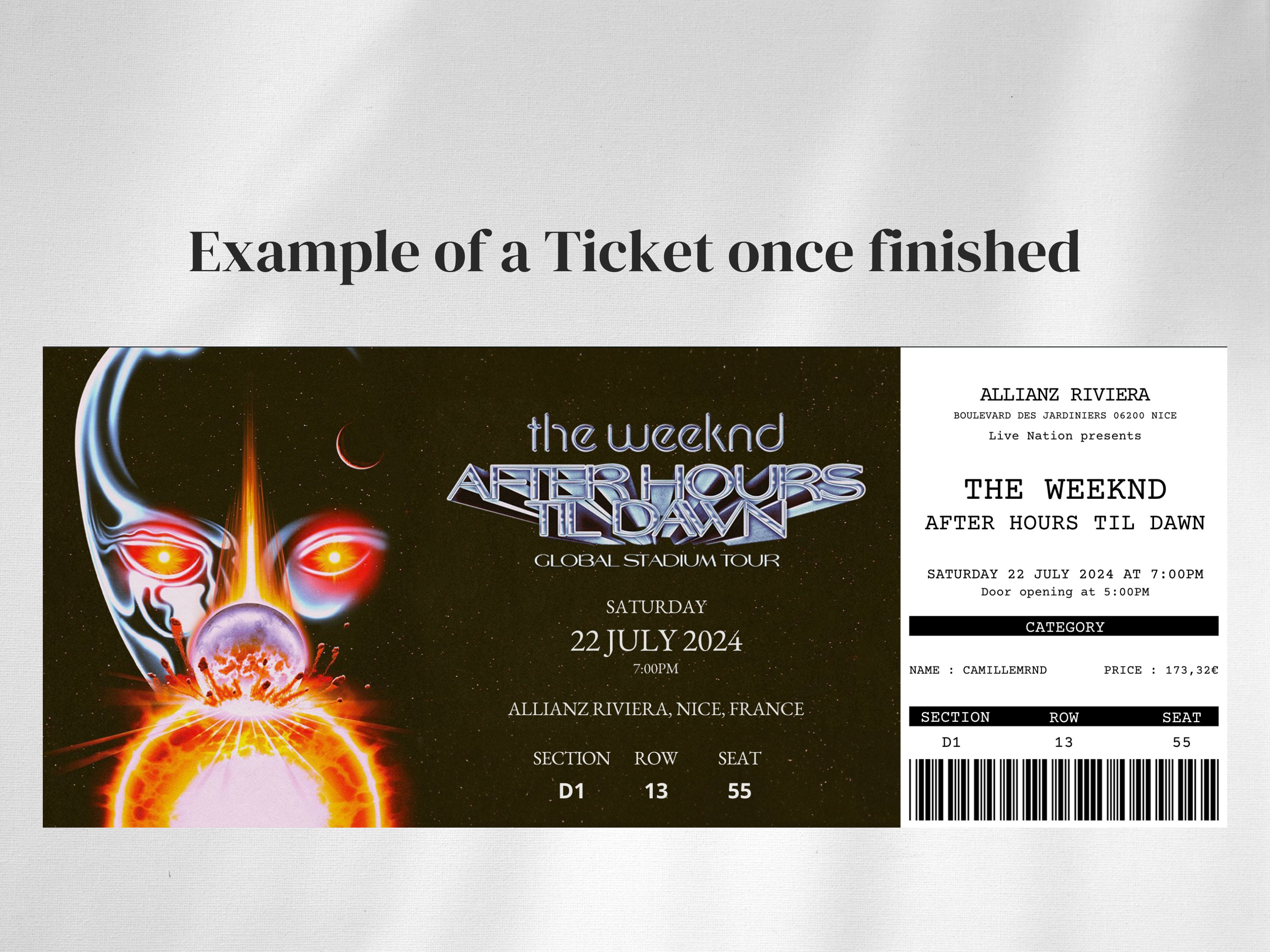 The Weeknd Editable Concert Ticket Template Canva Printable - Etsy ...