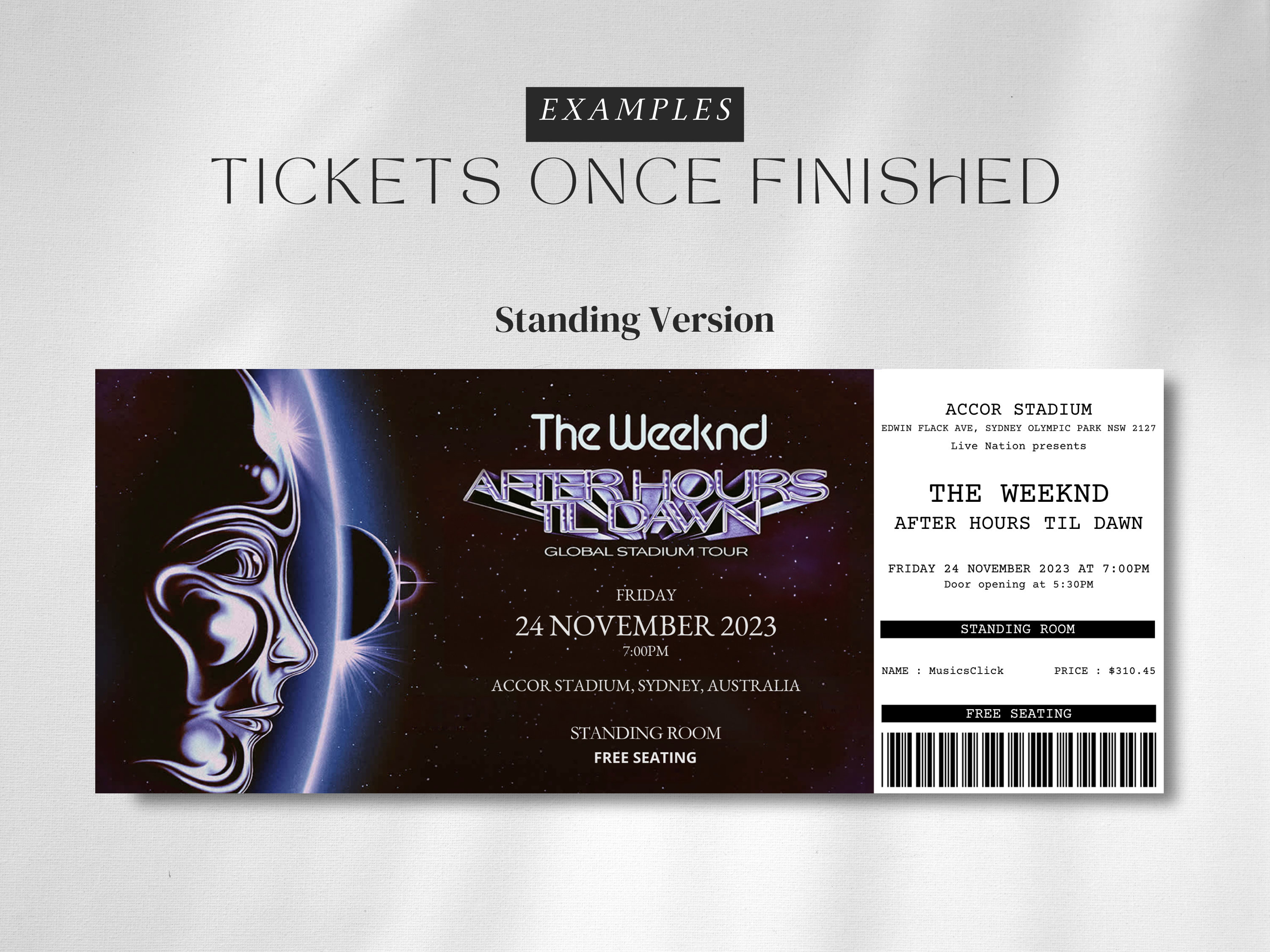 The Weeknd Editable Concert Ticket Template Canva Blue Edition - Etsy ...