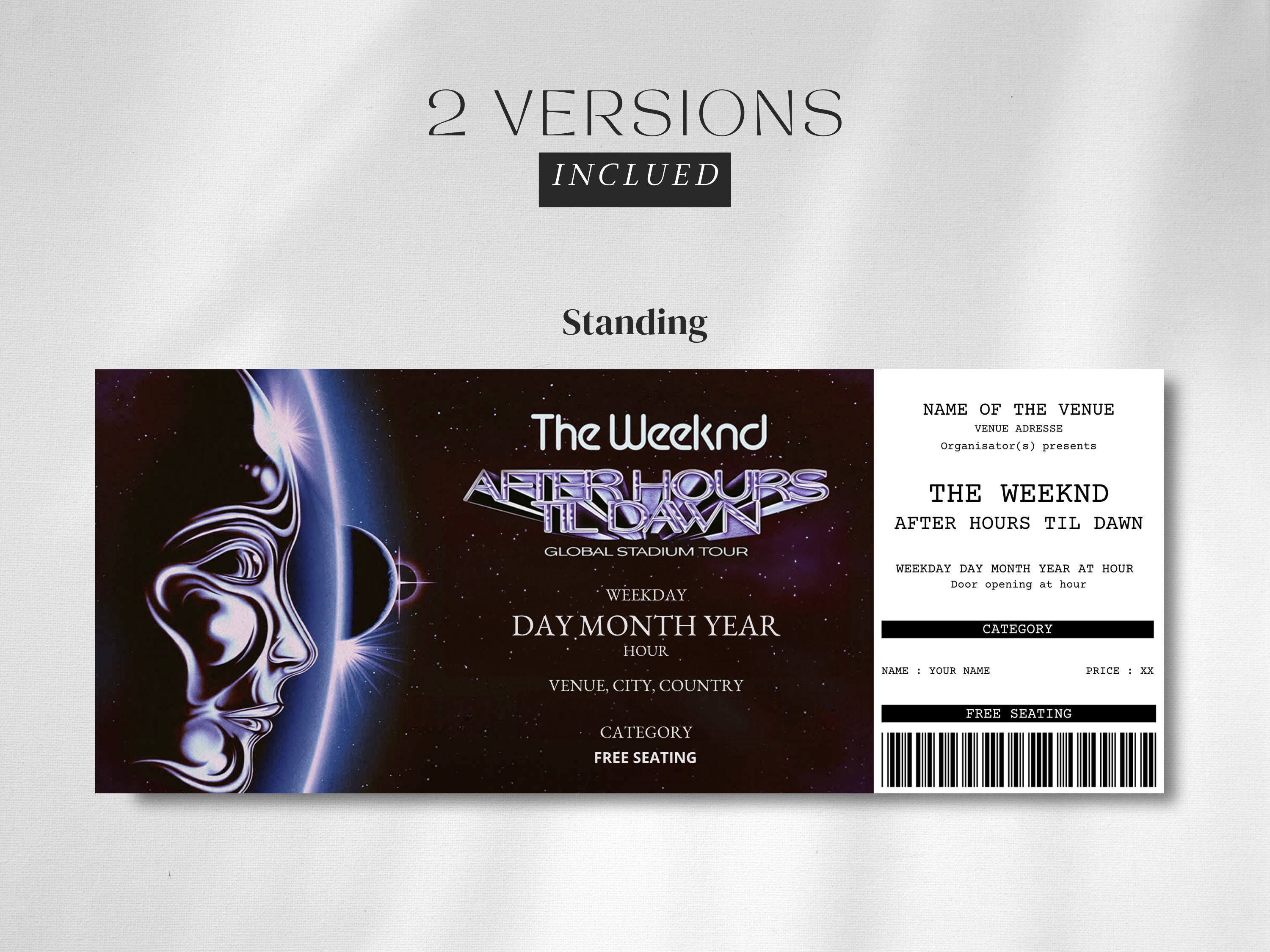 The Weeknd Editable Concert Ticket Template Canva Blue Edition - Etsy ...