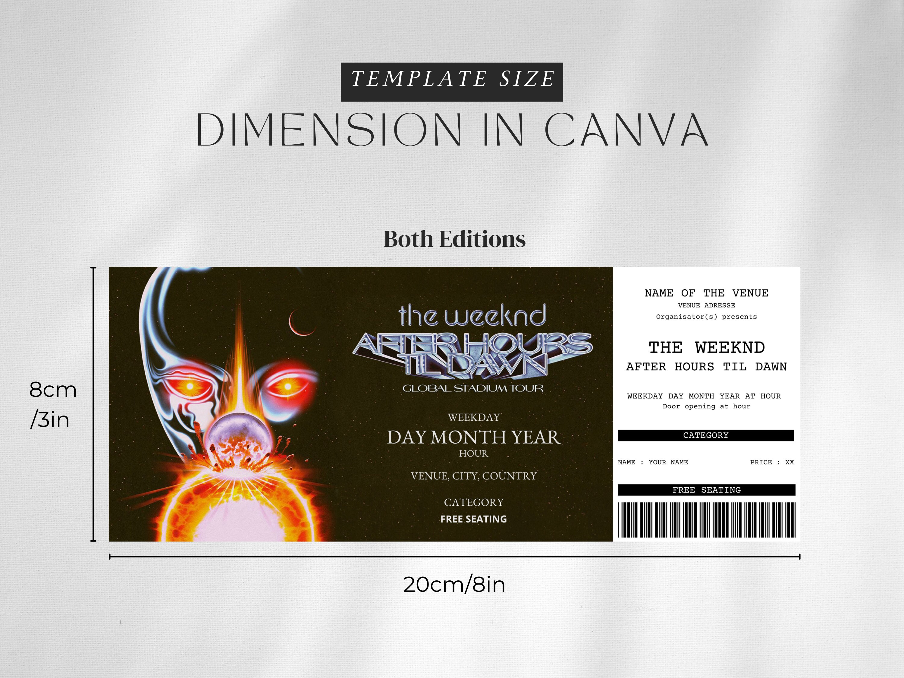 The Weeknd Editable Concert Ticket Template Canva Classic - Etsy
