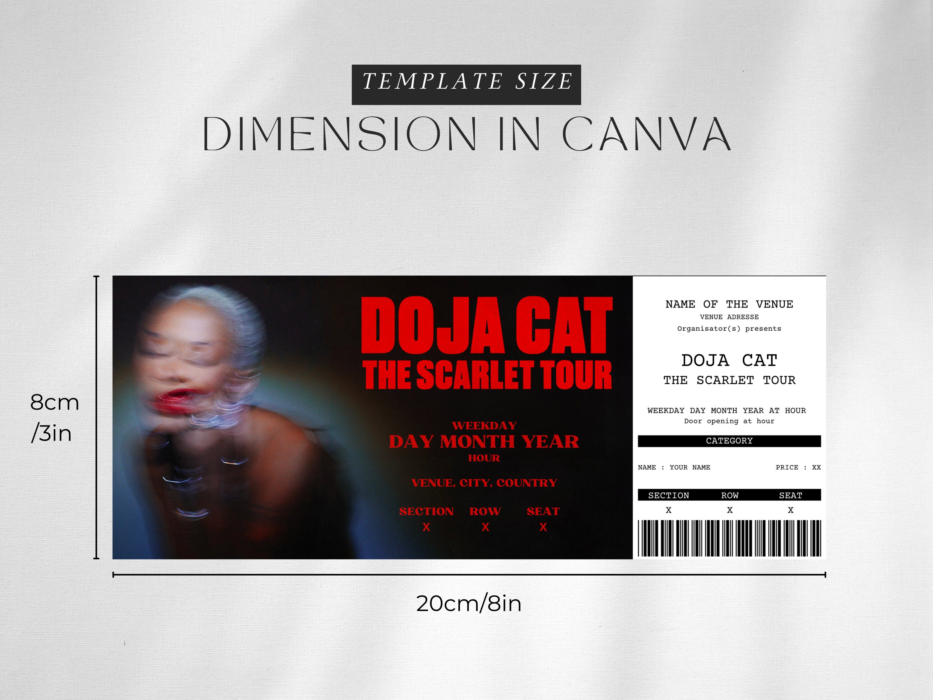 Doja Cat Editable Concert Ticket Template Canva Printable - Etsy Doja Cat Editable Concert Ticket Template Canva Printable - Etsy
