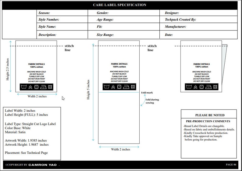 Hoodie Tech Pack Template - Etsy