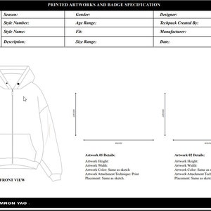 Hoodie Tech Pack Template - Etsy