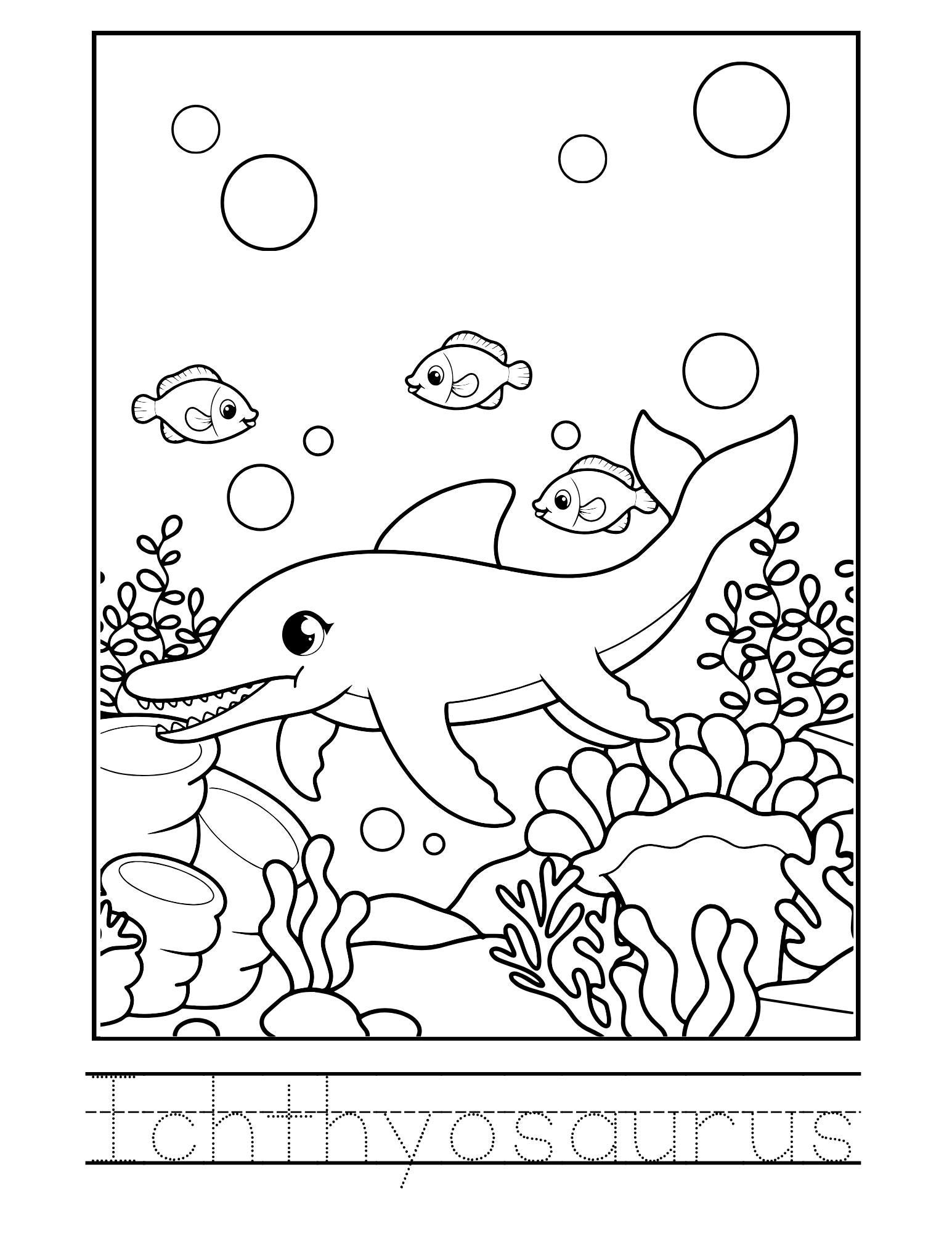 Cute Dinosaurs Coloring Booklet — Color and Trace - Etsy