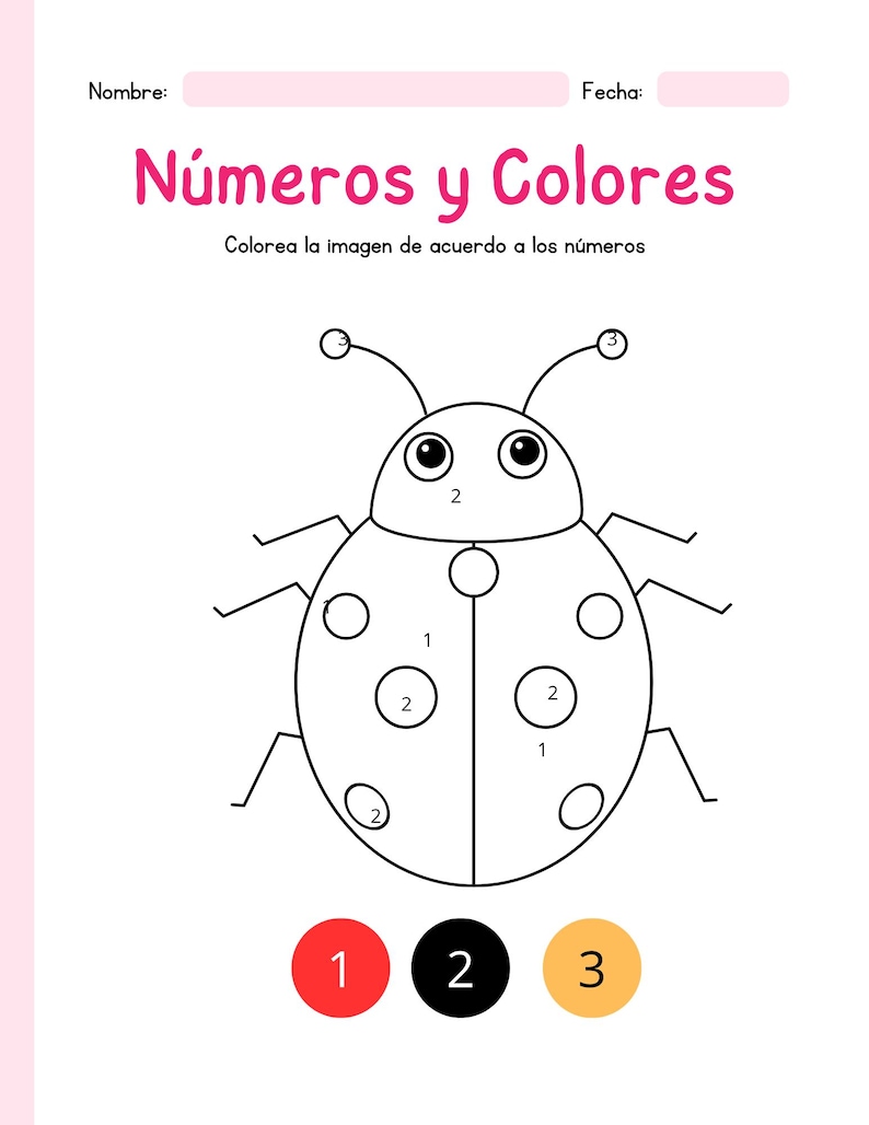 Spanish Color by Number Dinosaur Worksheet – Preschool Printable ...