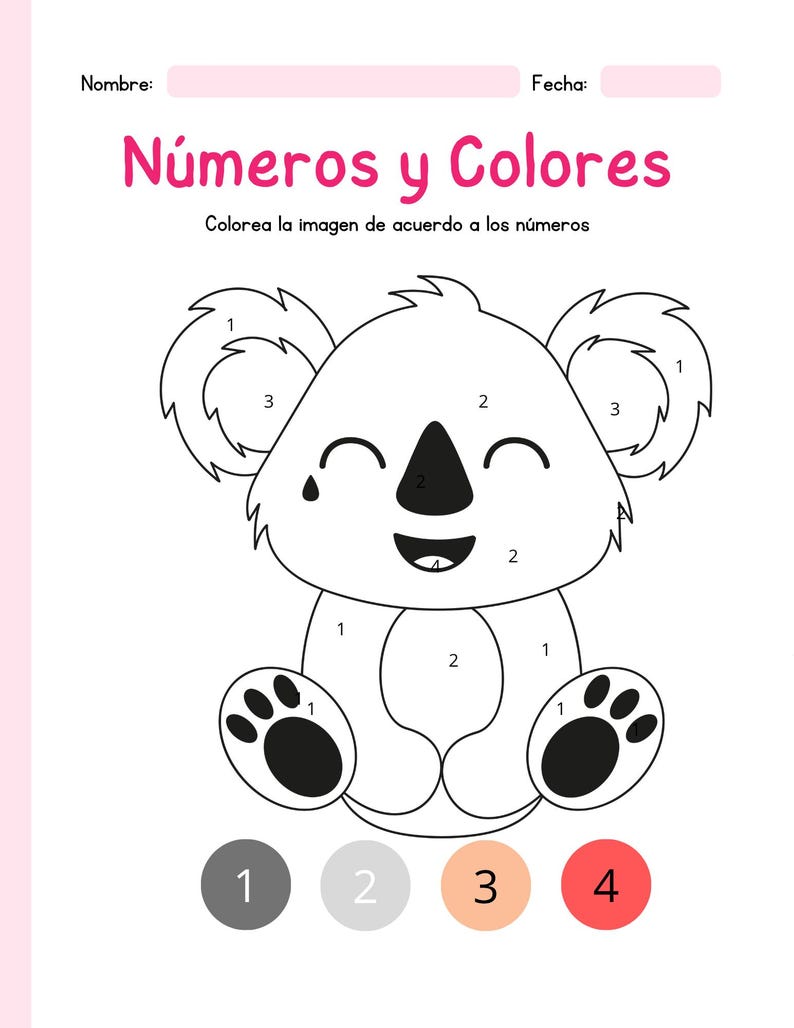 Color by Number Turtle Worksheet – Spanish Preschool Printable (digital ...