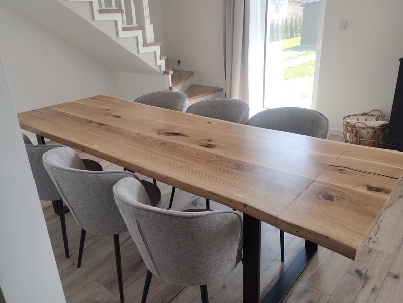 Kitchen Table Dining Table Live Edge Dining Table Solid Oak - Etsy