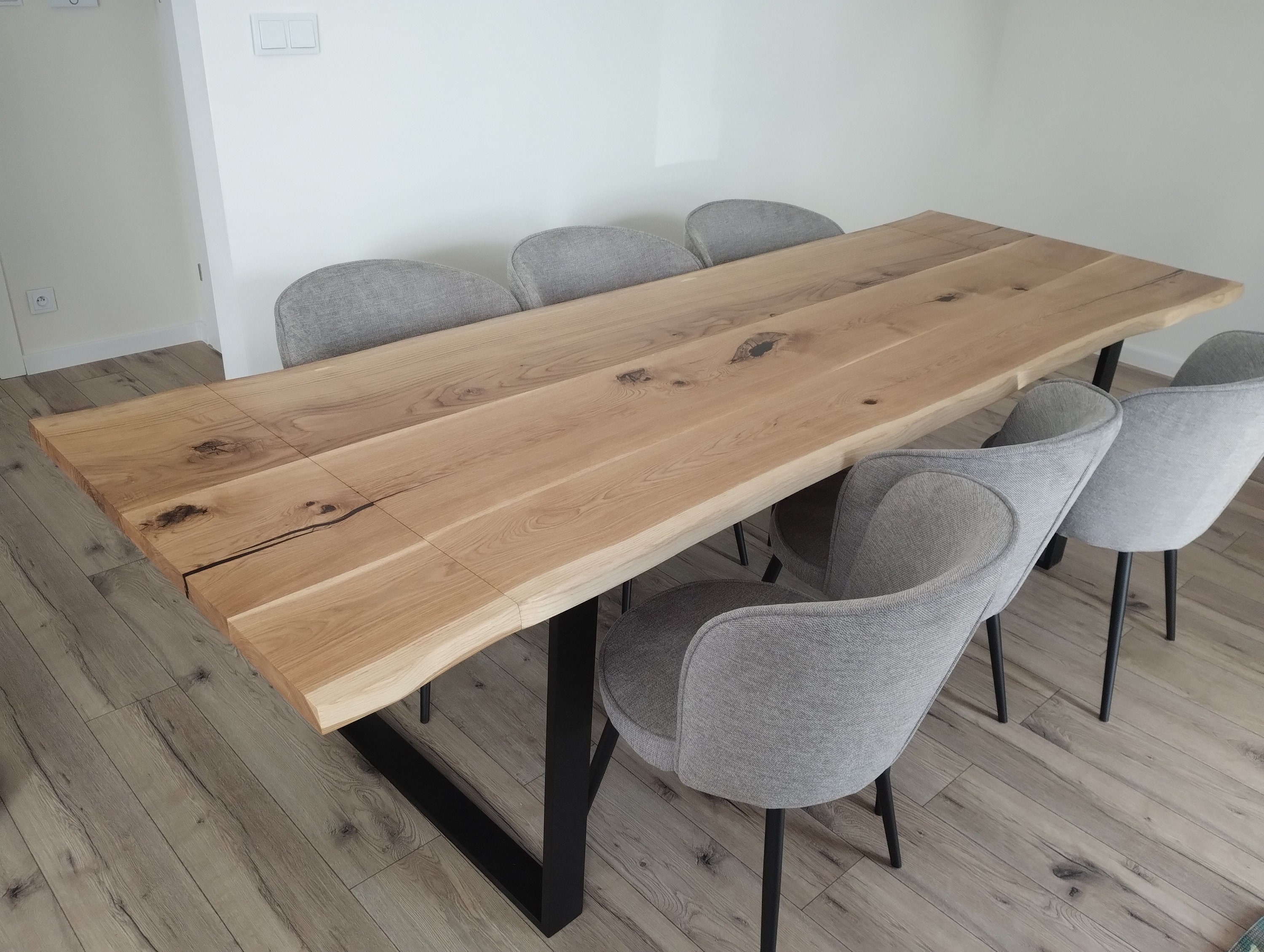 Kitchen Table Dining Table Live Edge Dining Table Solid Oak - Etsy
