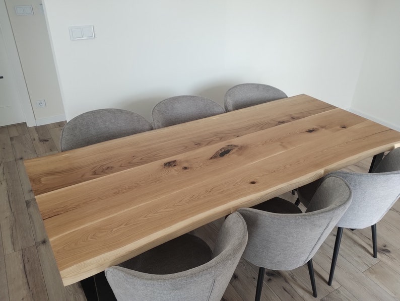 Kitchen Table Dining Table Live Edge Dining Table Solid Oak - Etsy