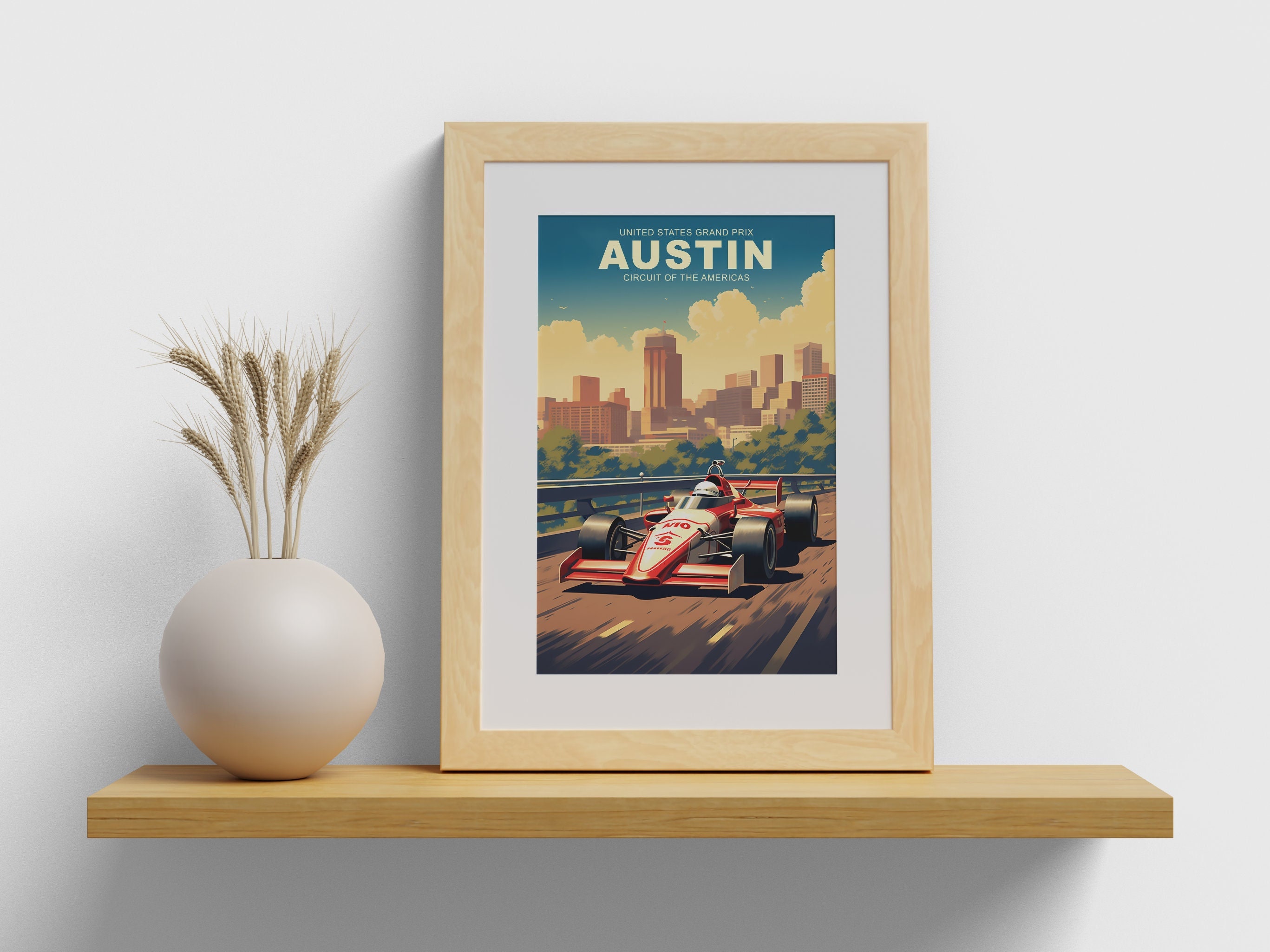 Retro United States Grand Prix Formula One Poster Digital Download ...