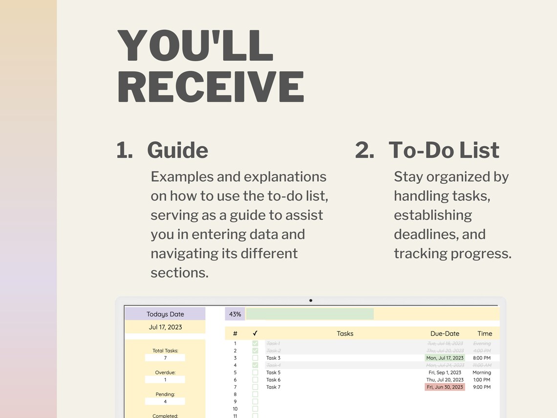 Excel To-do List - Pastel Harmony Template Spreadsheet | Task Planner ...