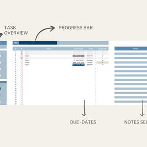 Excel To-do List Azure Dreams Template Spreadsheet Task Planner Daily ...