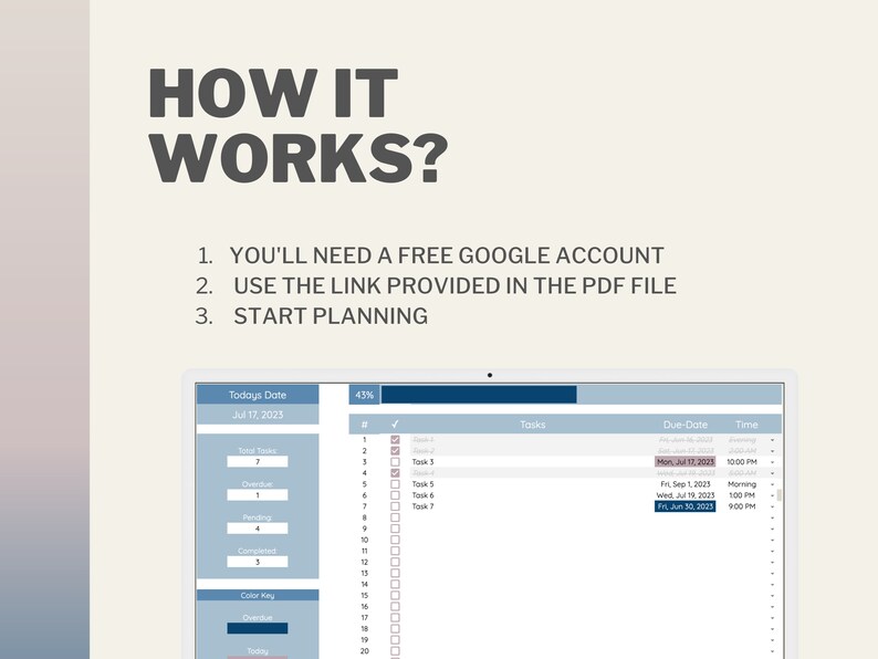 Excel To-do List - Azure Dreams Template Spreadsheet | Task Planner ...