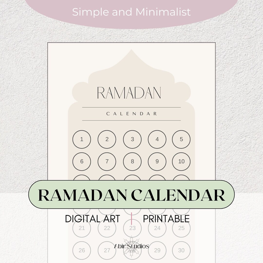 Ramadan Calendar Digital Download Wall Art, Ramadan Planner, Ramadan ...