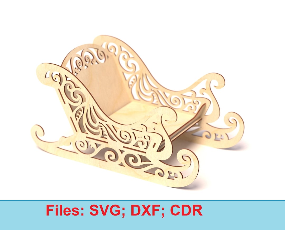 Christmas Santa Sleigh Laser Cut File Digital Download Svg Dxf Cdr - Etsy