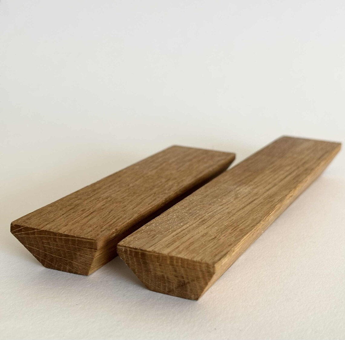 Modern Line Wooden Knobs Solid Oak Handle Wooden Pull Handles ...