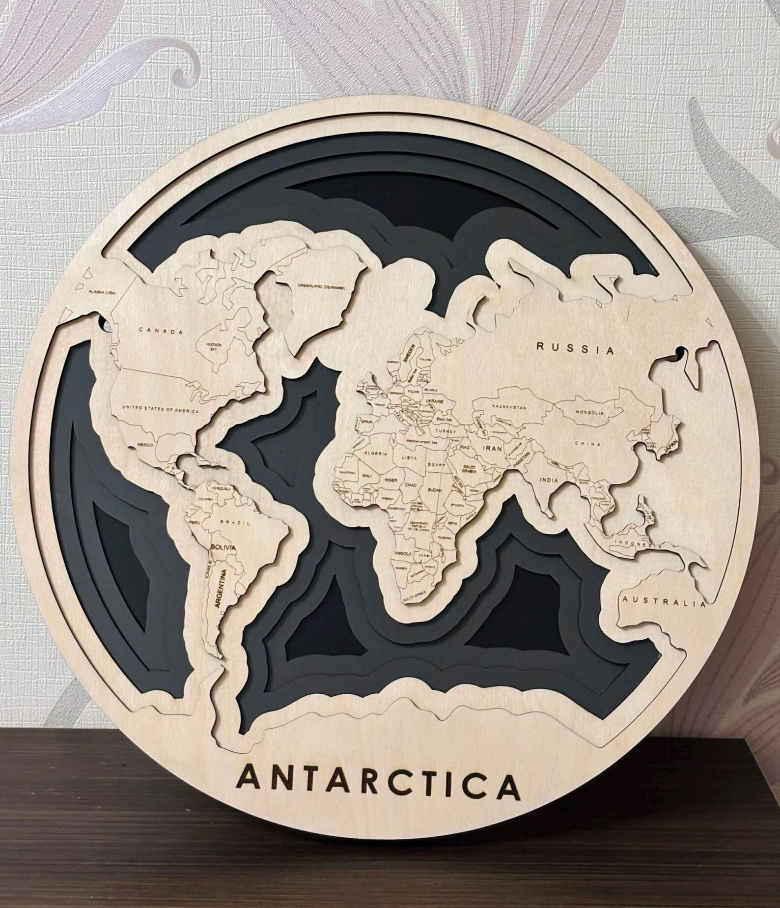 5 Layer World Map SVG | Laser Cut Map File With Country Names | DXF ...